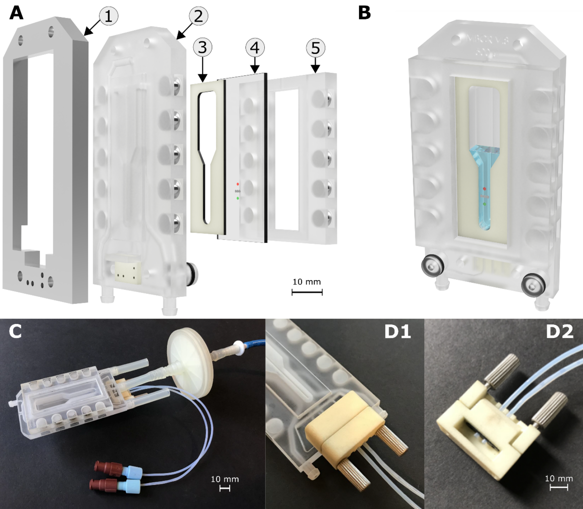 3D-printed microbiorecators bubble column reactor with integrated ...