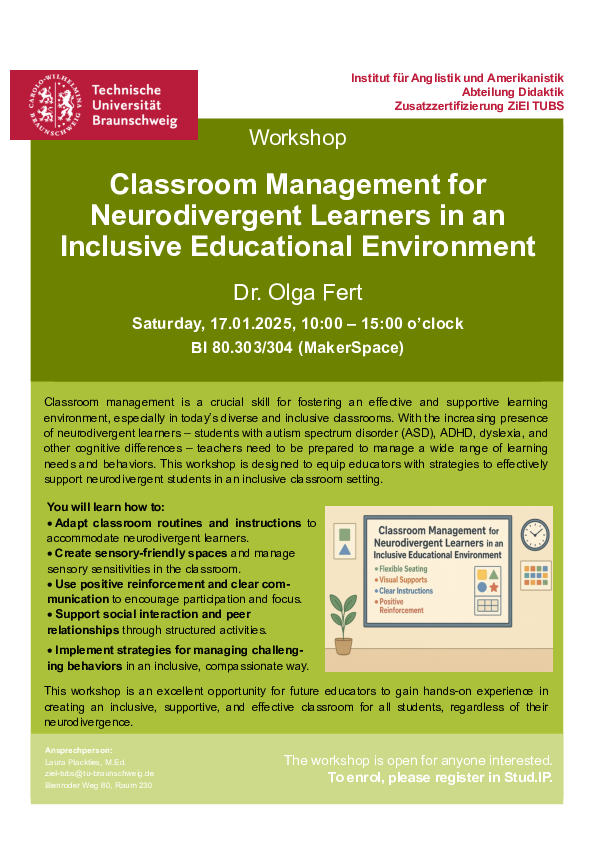 Workshop “Classroom Management for Neurodivergent Learners in an ...